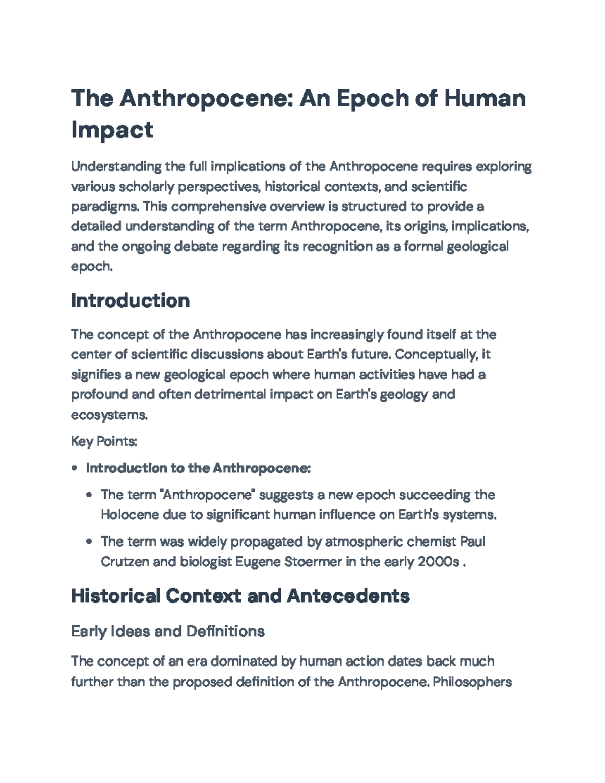 Anthropocene: Understanding Human Impact and Its Global Implications ...