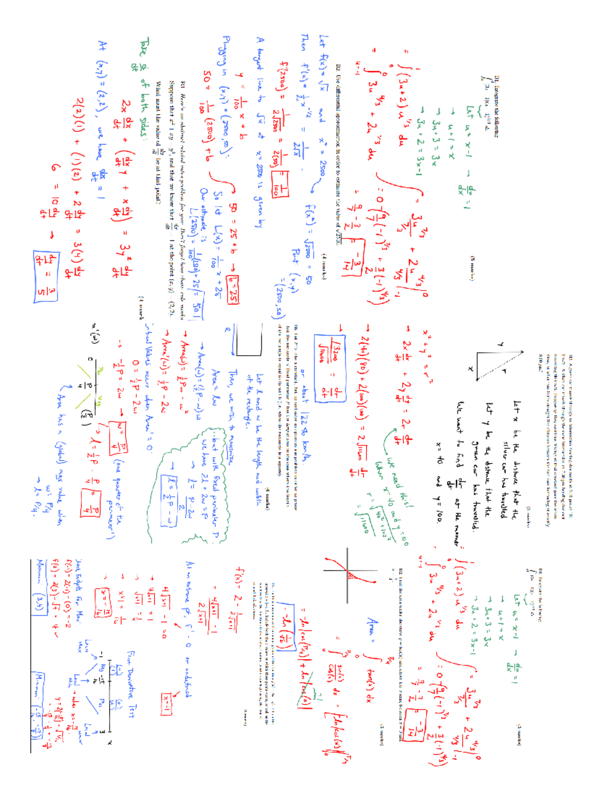 Math 1200 Final Exam Cheat Sheet: Optimization & Related Rates - Studocu