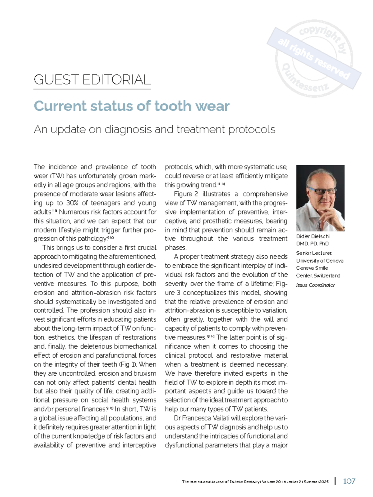 Current Status of Tooth Wear: Diagnosis & Treatment Protocols (TW ...