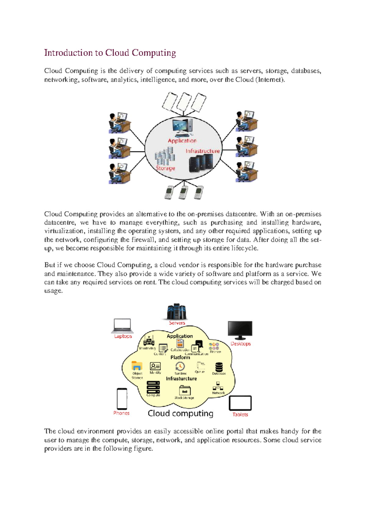 Unit 5: Cloud Computing Overview and IoT Integration - Studocu