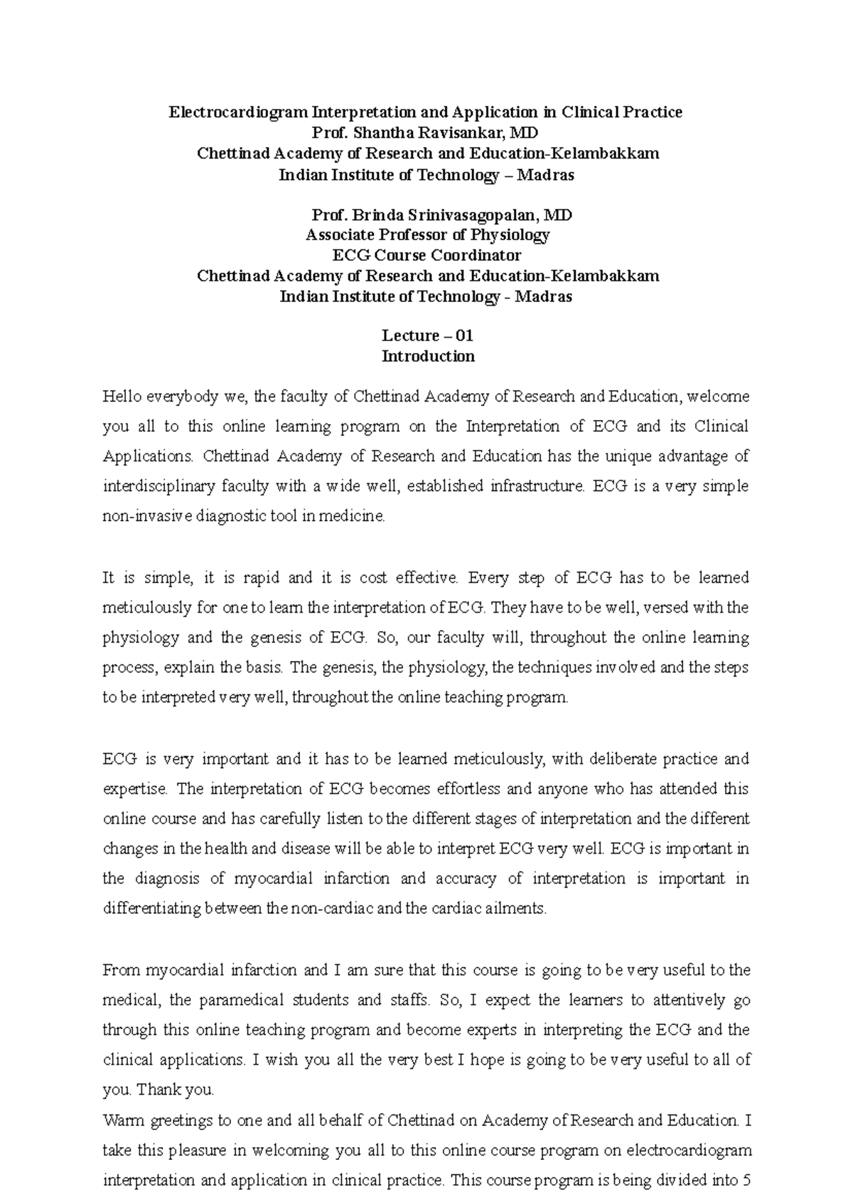 ECG 101: Intro to Electrocardiogram Interpretation & Clinical Use - Studocu