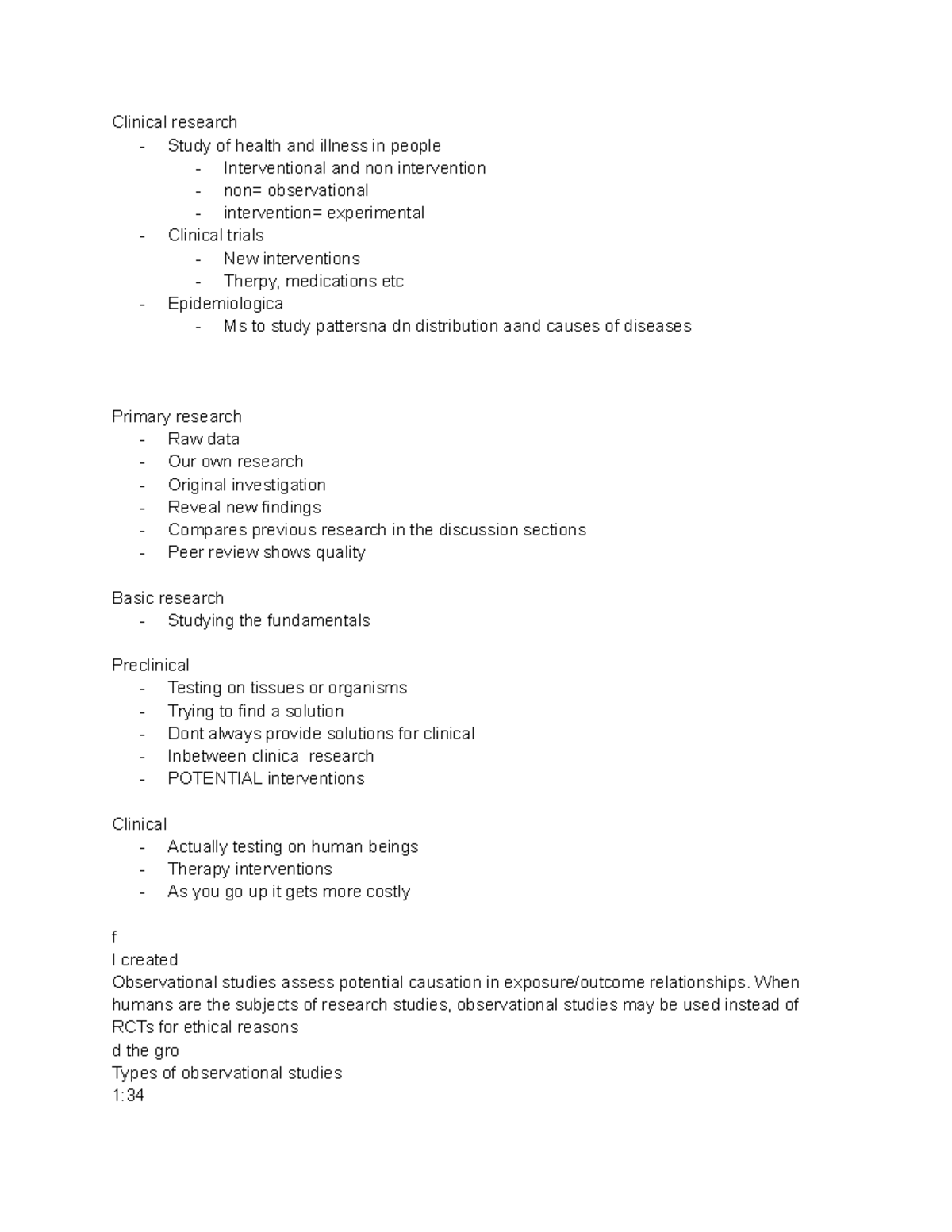 Lifesciences 2A03: Clinical Research Study Notes - Studocu