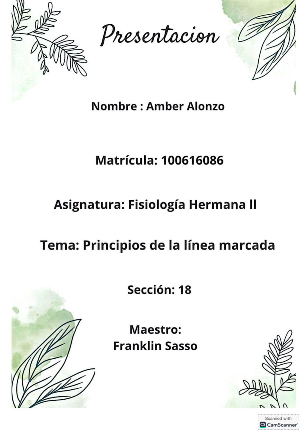 Tarea 3: Principios de la Línea Marcada en Fisiología II - Studocu