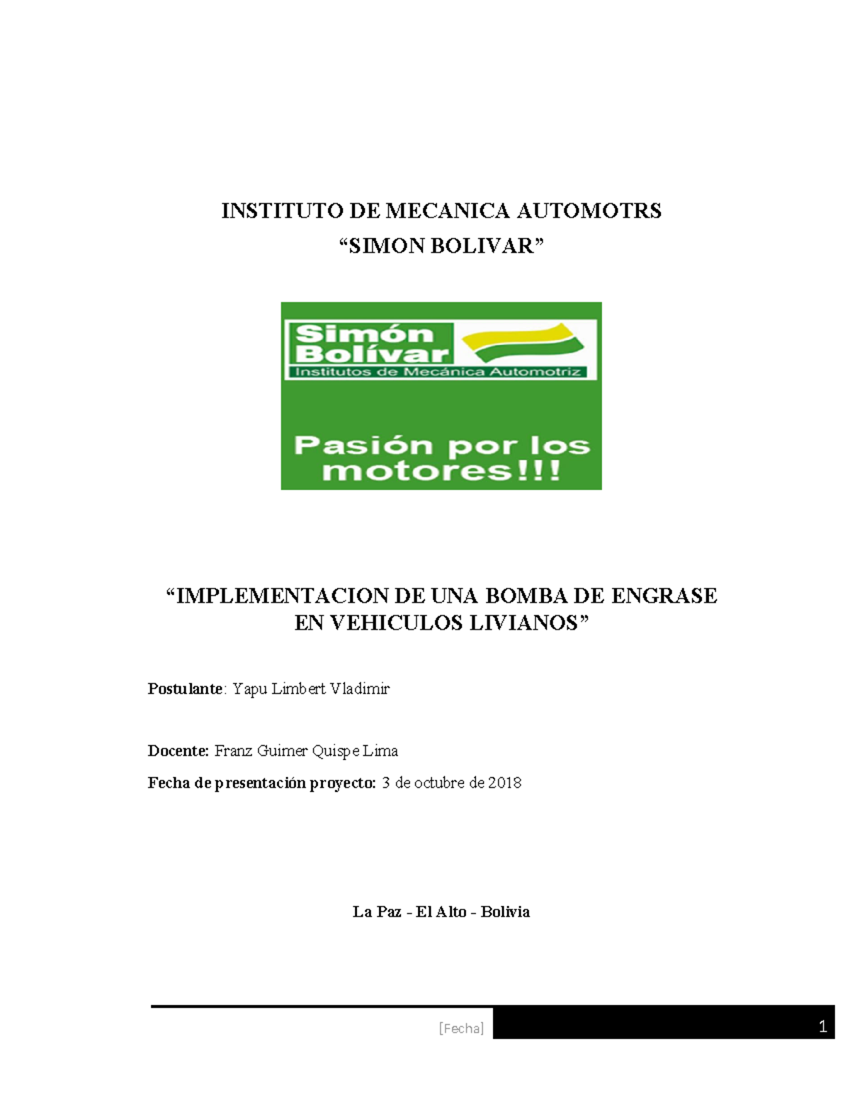 425898233 - Proyecto: Implementación de Bomba de Engrase en Vehículos ...