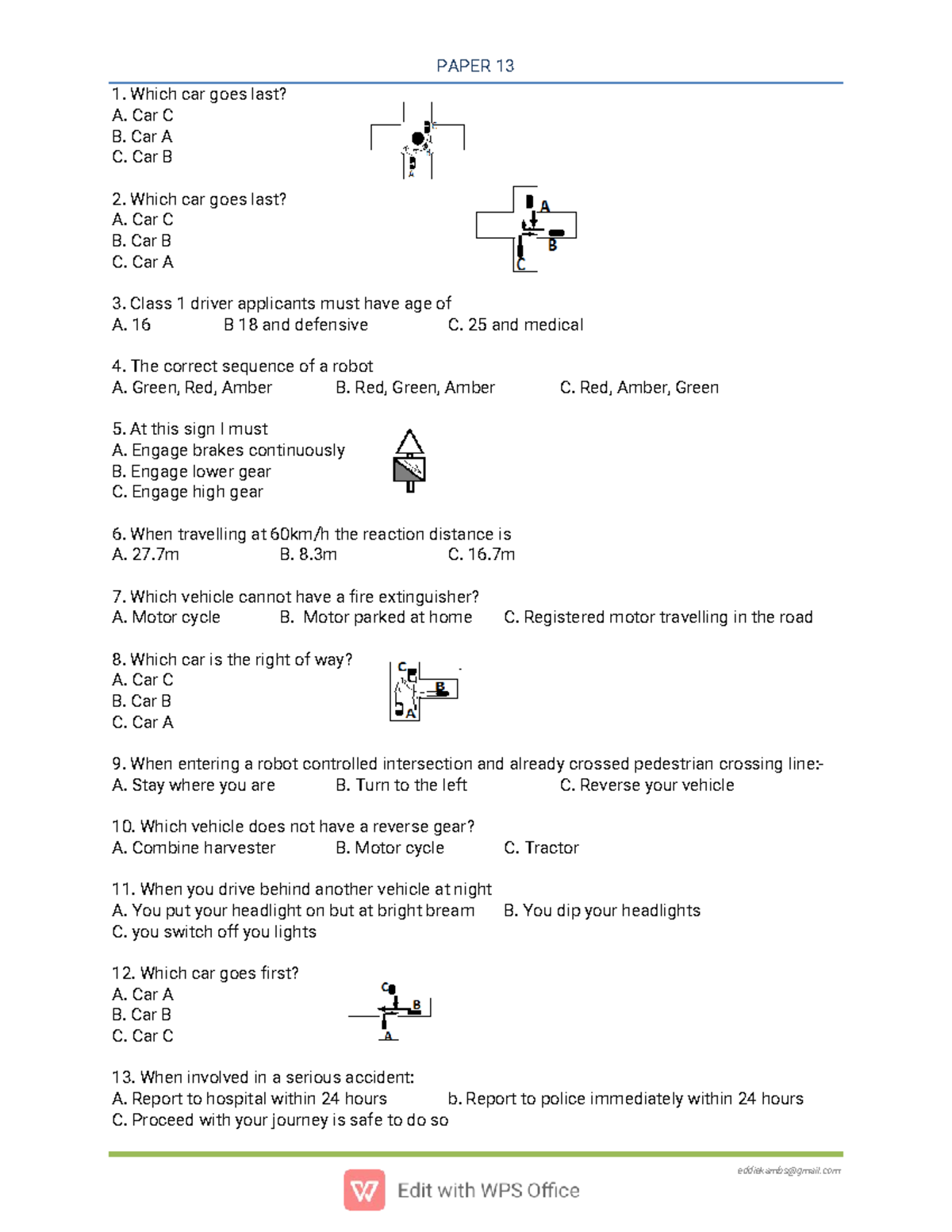PAPER13 - Driving Safety Quiz Notes - Studocu