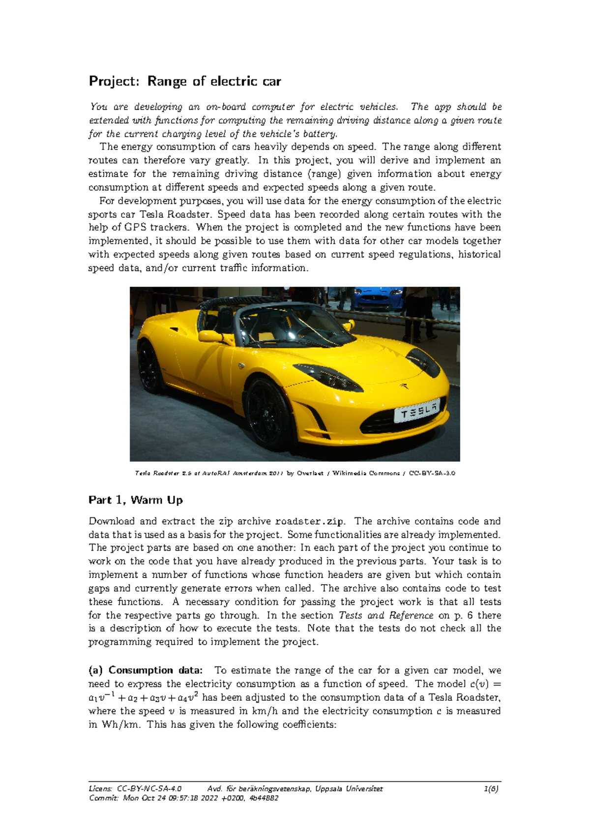 Electric Car Range Project (EV Engineering) - Tesla Roadster Analysis ...