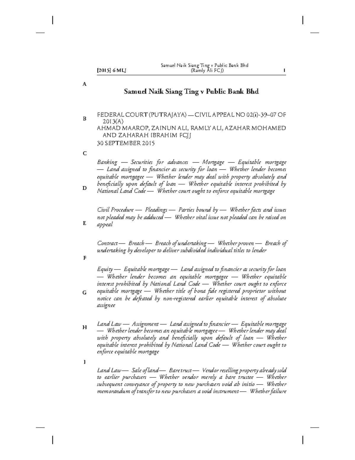 Samuel Naik Siang Ting v Public Bank Bhd: Federal Court Case Analysis ...