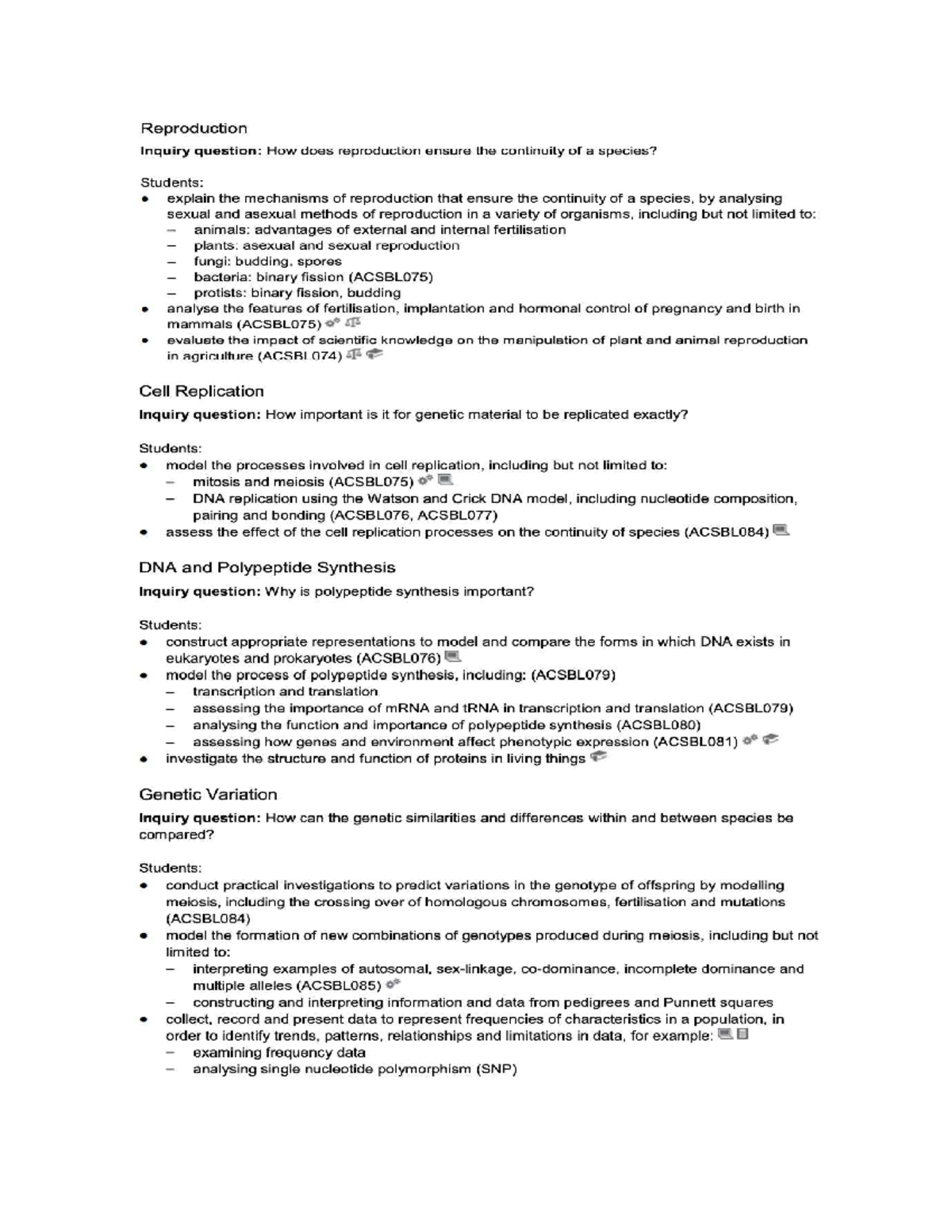 Biology Notes: Reproduction Mechanisms and Continuity of Species - Studocu