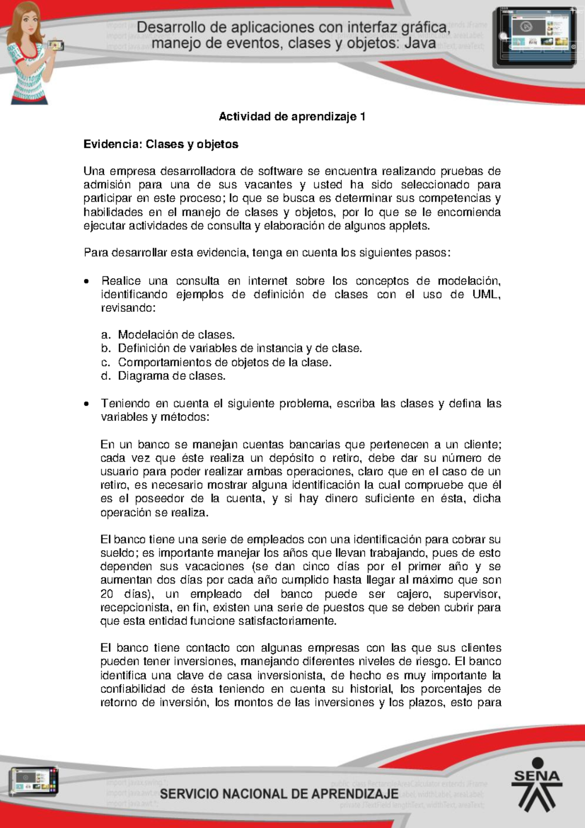 Evidencia de Aprendizaje 1: Clases y Objetos en Programación - Studocu