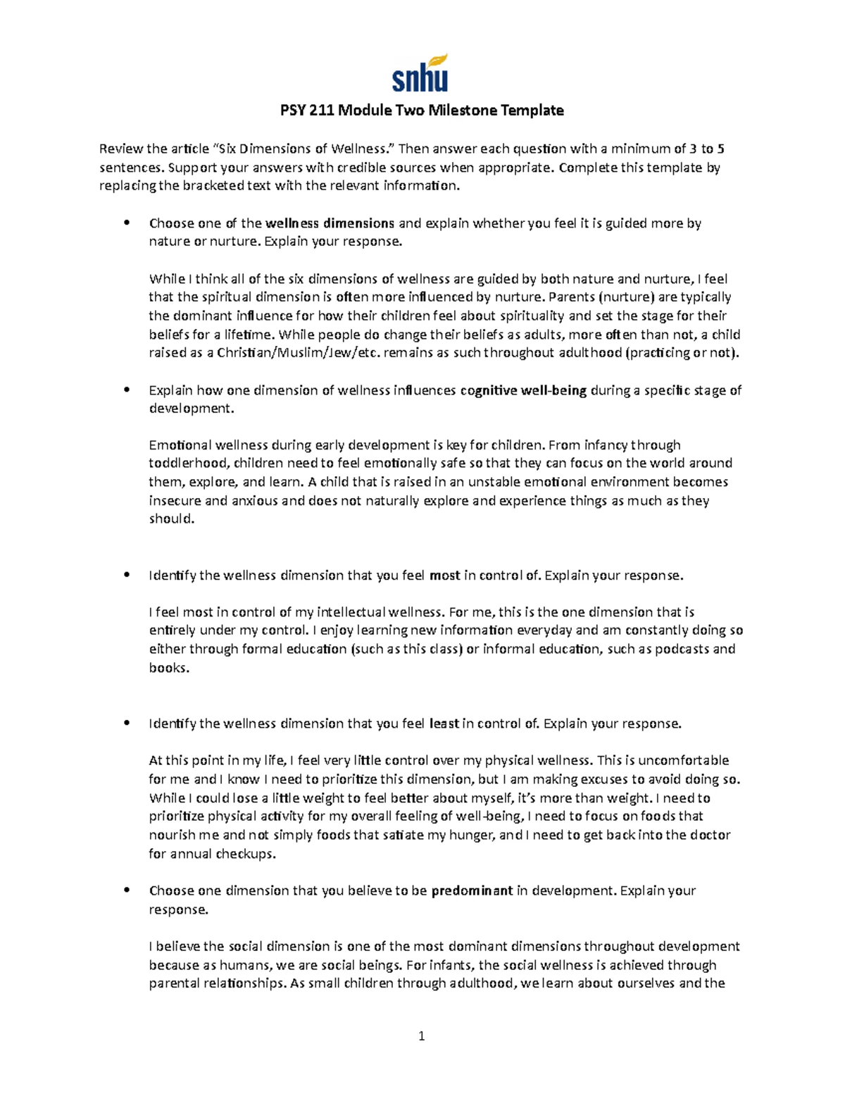 PSY 211 Module 3 Activity: Behavioral Responses to External Stimuli - Studocu