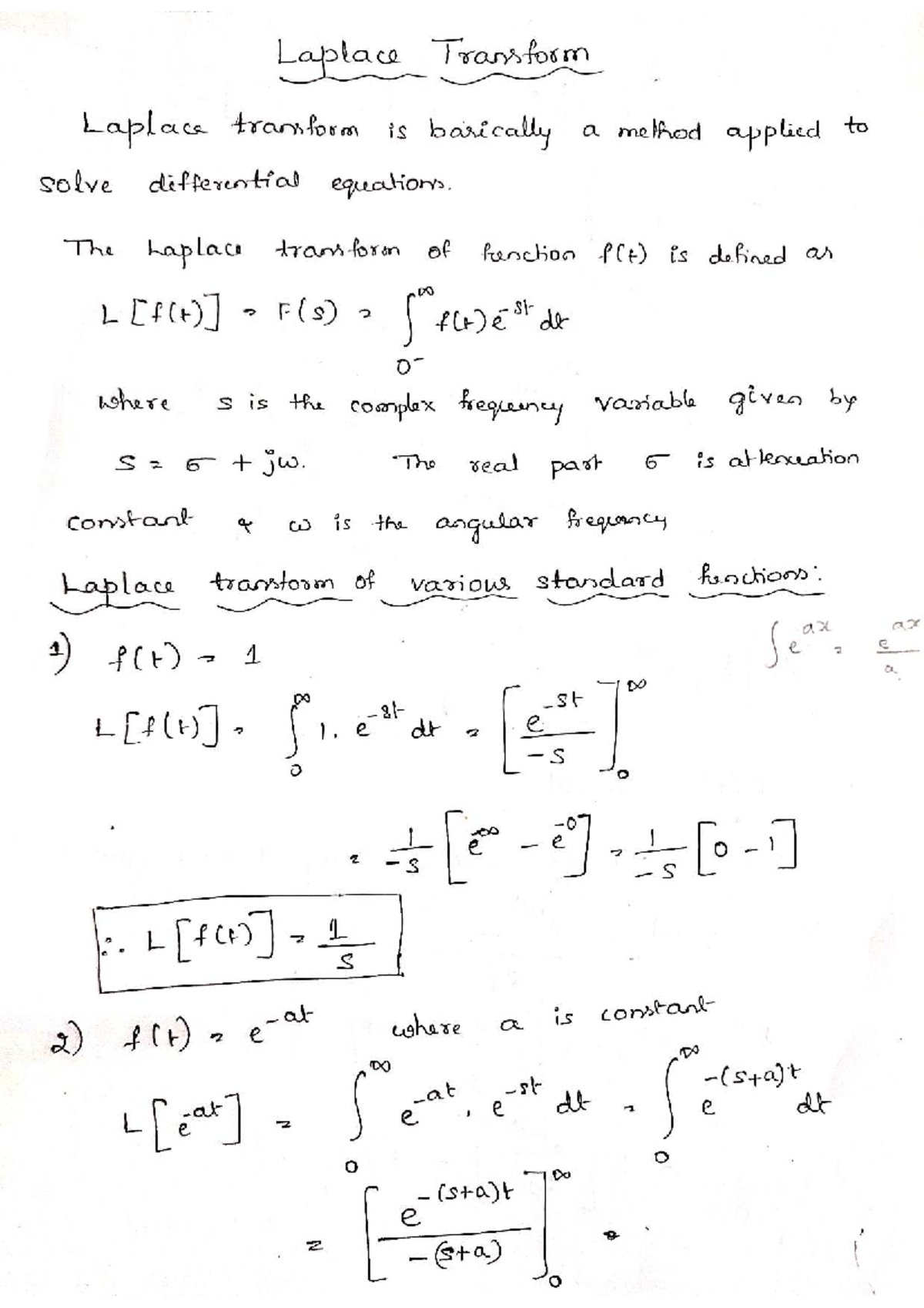 Module 4: Laplace Transform Concepts and Applications - Studocu