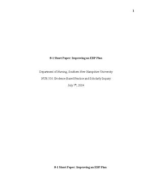 Module One IHP-501 - IHP 501 Module One Project Preparation Southern ...