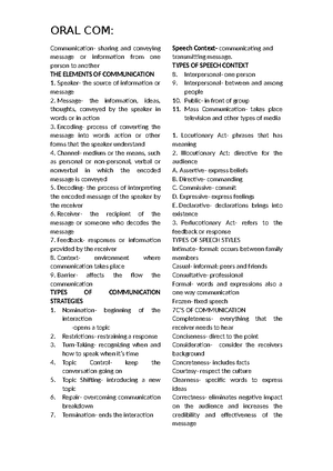 ORAL COMMUNICATION Reviewer - COMMUNICATIVE STRATIGIES: NOMINATION ...