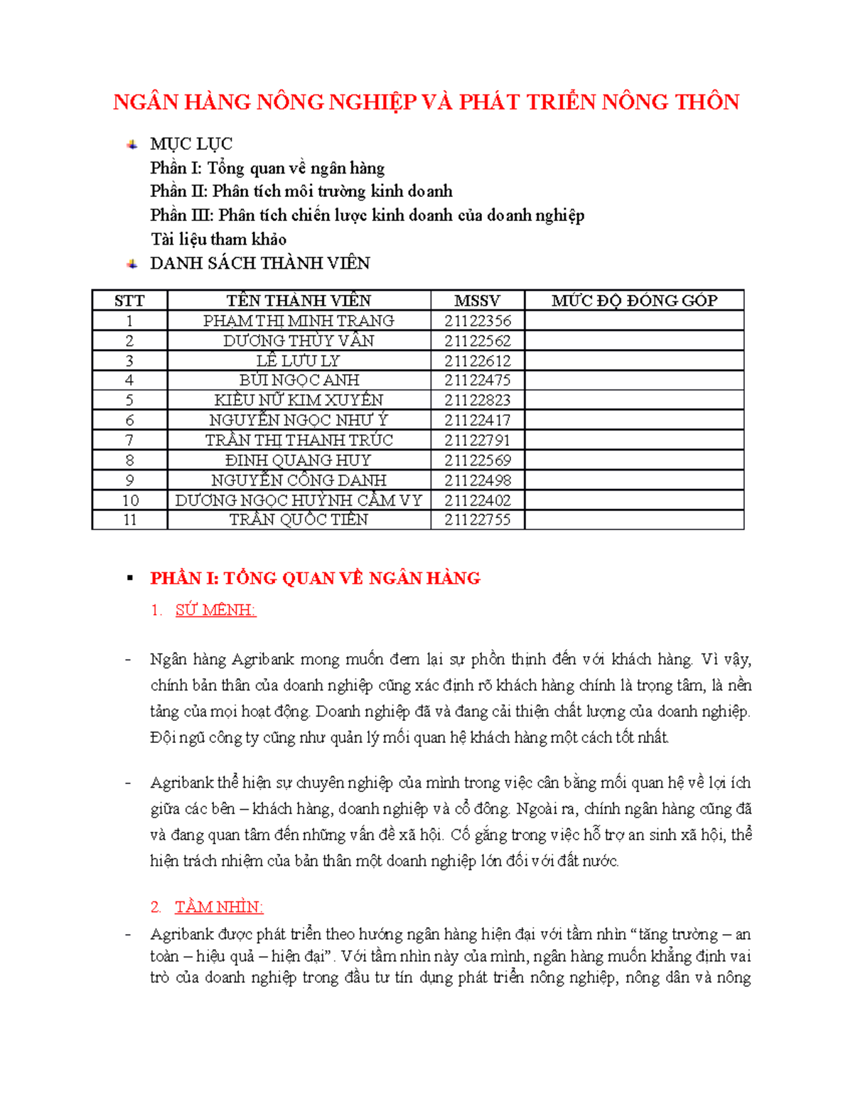 BÁO CÁO QTCL-NHÓM-8: Phân Tích Ngân Hàng Nông Nghiệp Việt Nam - Studocu