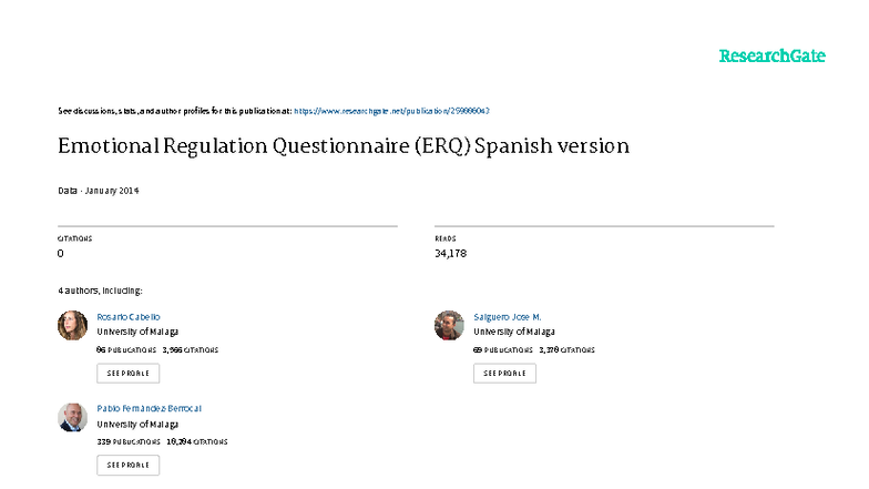 ERQ Spanish Version Data Analysis - January 2014 - Studocu