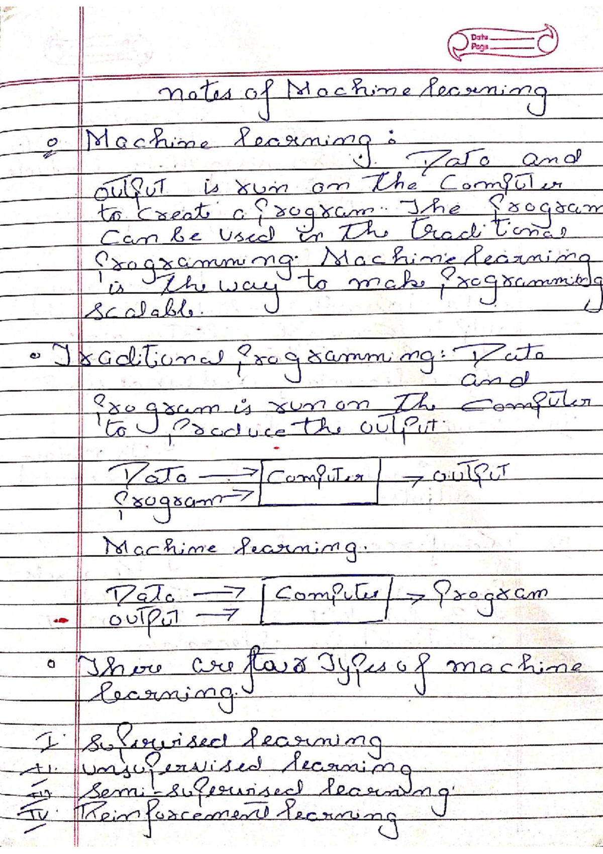 Machine Learning Notes (6th Sem): Types, Applications, and Techniques ...