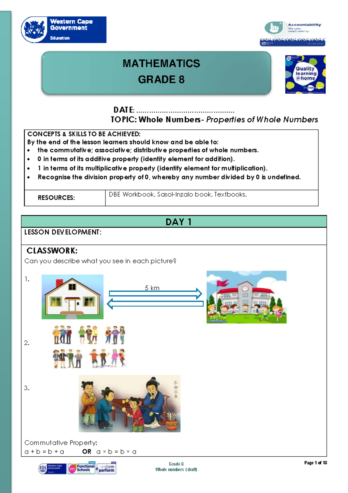 Grade 8 Mathematics: Whole Numbers & Operations Overview - Studocu