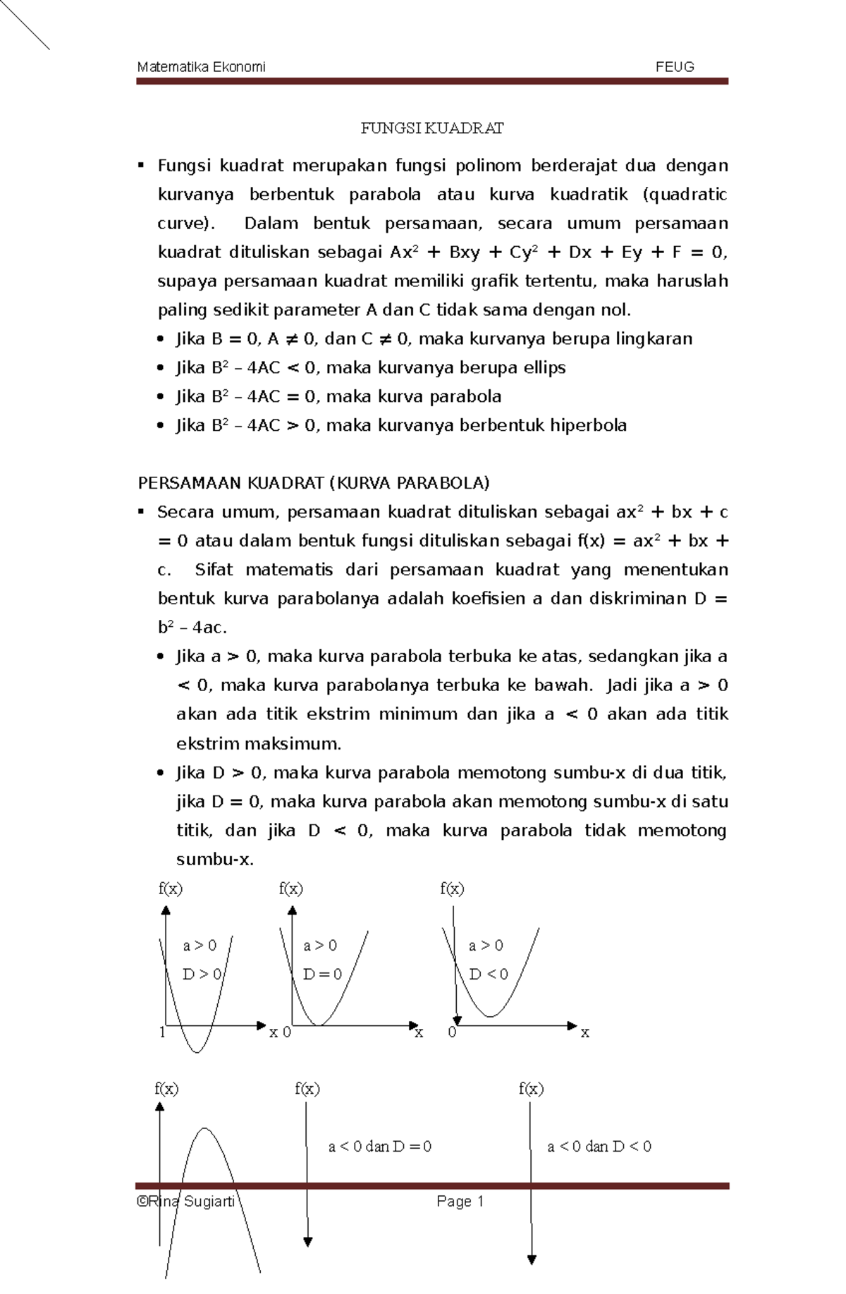 4. Fungsi Kuadrat-RS - Bxhxg - FUNGSI KUADRAT Fungsi kuadrat merupakan ...