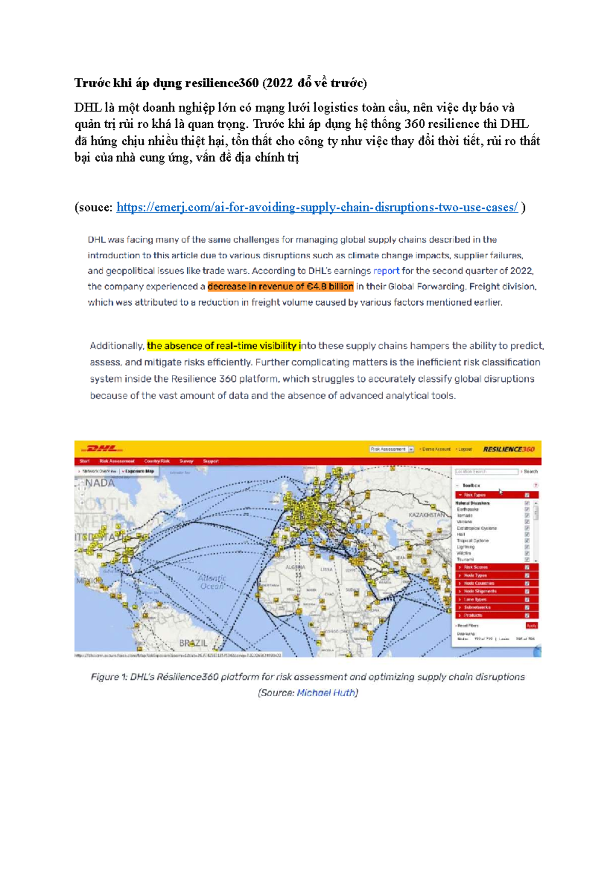 Trước Khi Áp Dụng Resilience 360: Quản Trị Rủi Ro Tại DHL - Studocu