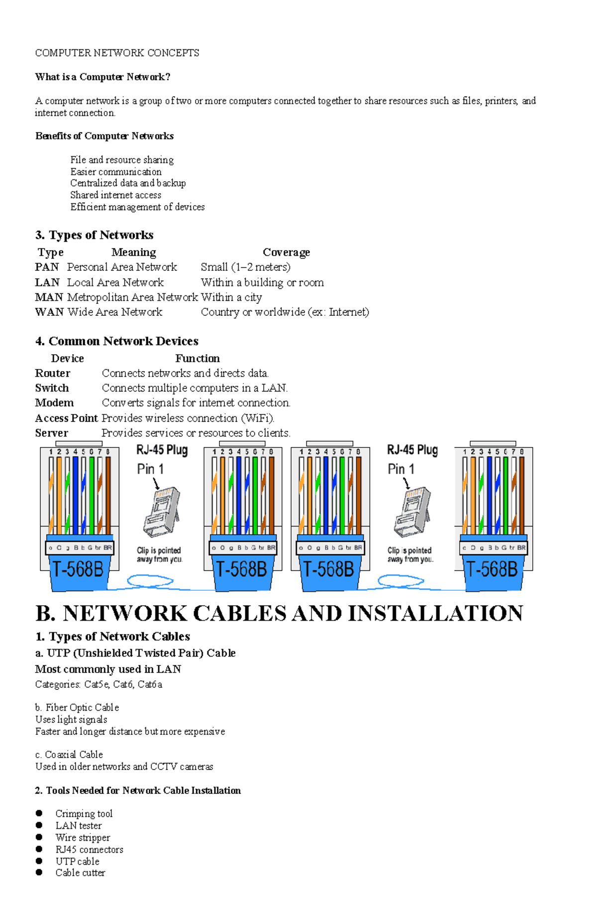 COMP 101: Lecture on Computer Network Concepts and Types - Studocu
