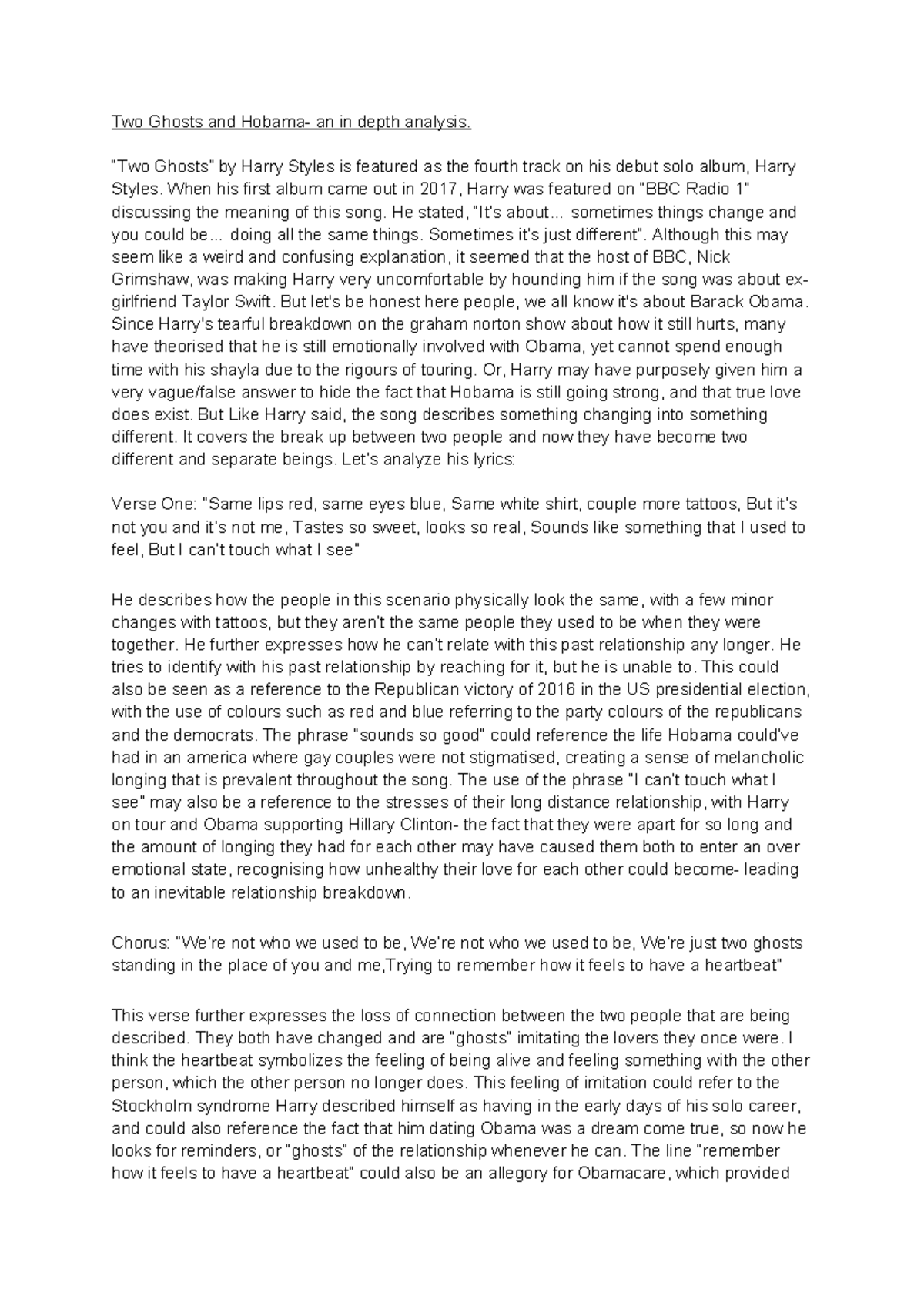 Two Ghosts and Hobama: An In-Depth Analysis of Harry Styles' Lyrics ...