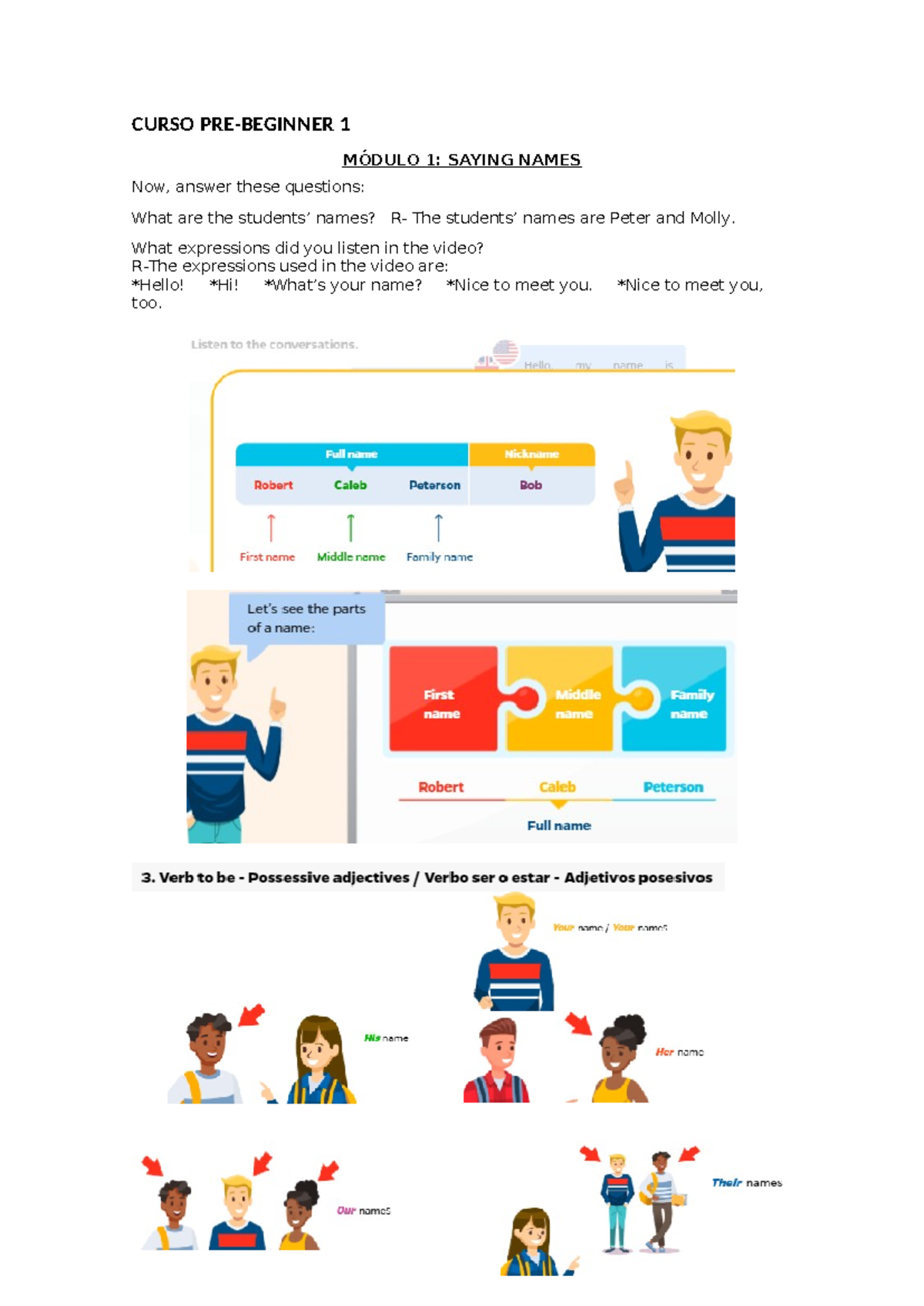 Repaso para T1p: Pre-Beginner 1 Questions & Answers - Studocu