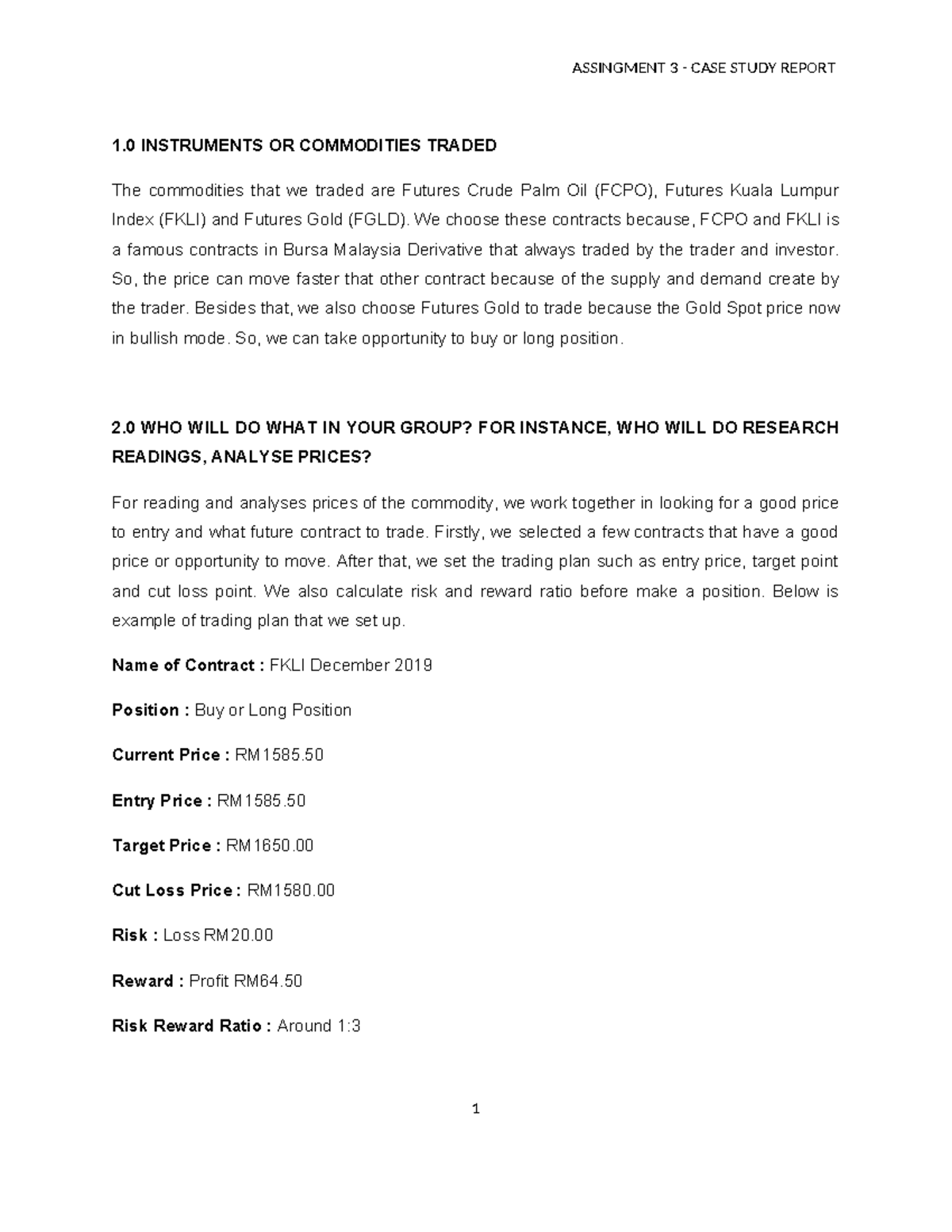 FIN552 Assignment 3 Case Study: Trading Futures Commodities Analysis ...