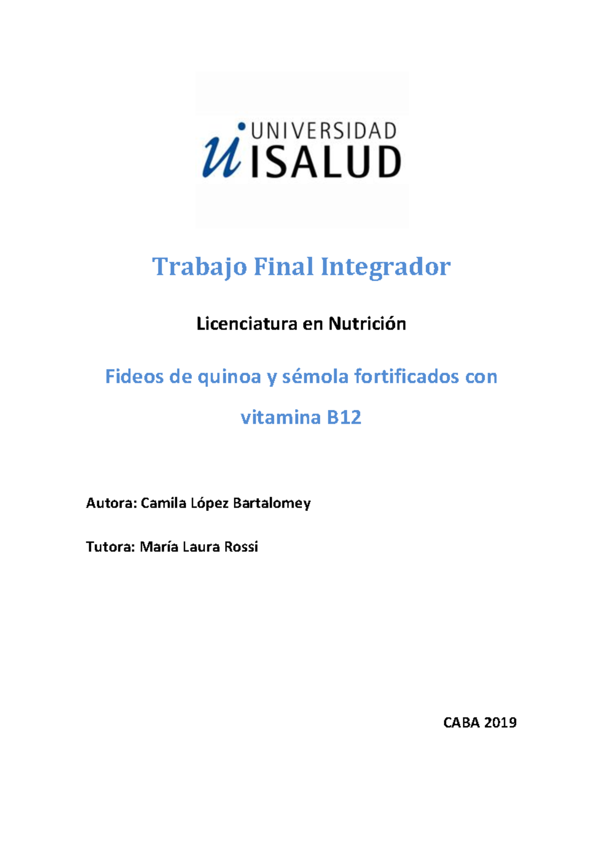 Fideos Fortificados con Vitamina B12: Trabajo Final Integrador - B 12 ...