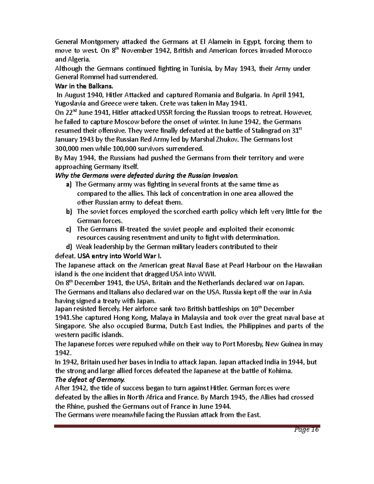 History Class Notes: WWII and International Relations Part-4 - Studocu