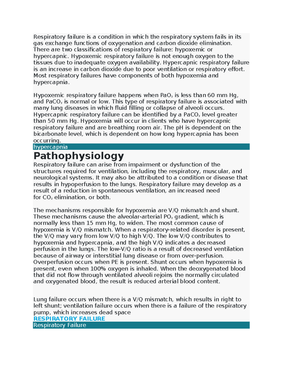 Understanding Respiratory Failure: Mechanisms, Management, and ...