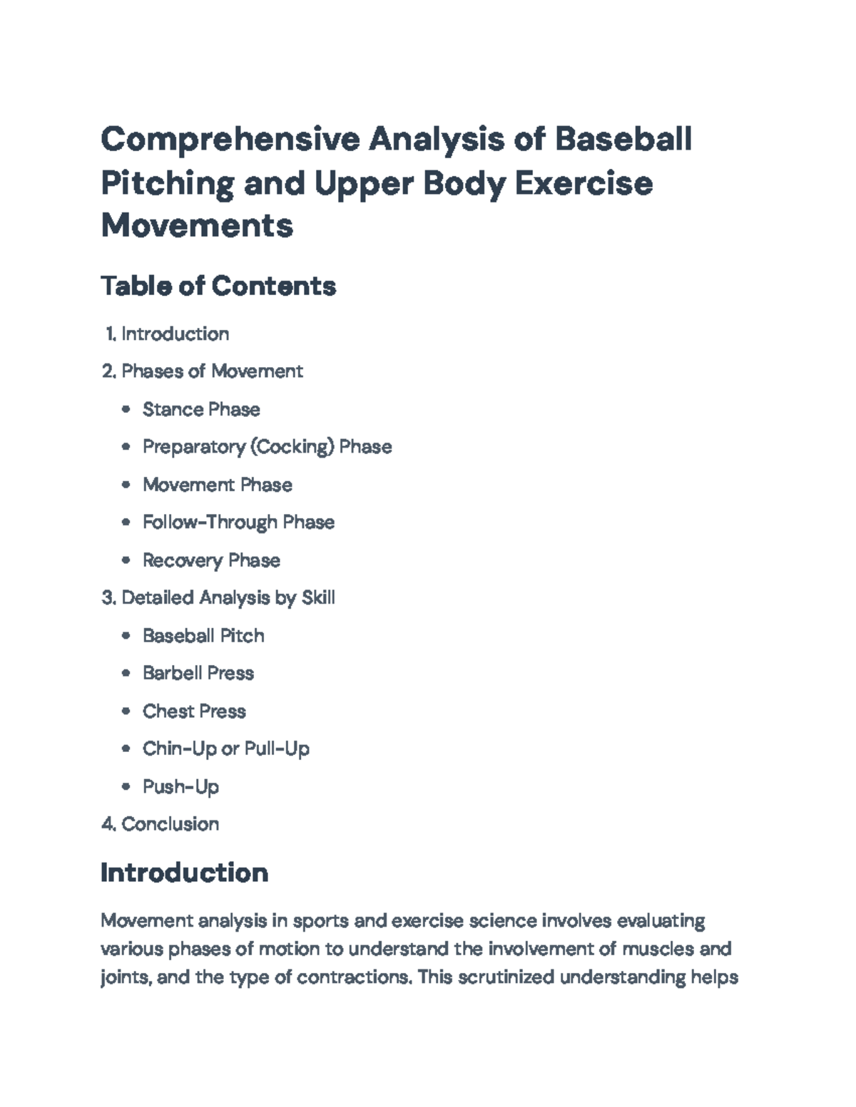 Comprehensive Analysis of Baseball Pitching Mechanics and Exercises ...