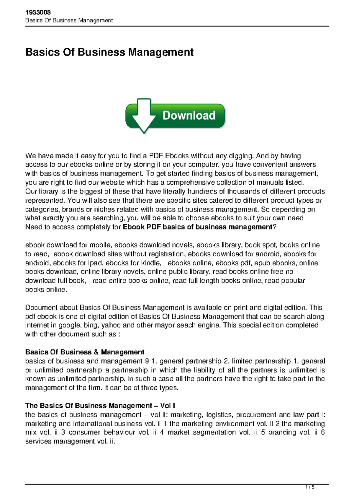 BM101: Basics of Business Management Overview and eBook Resources - Studocu