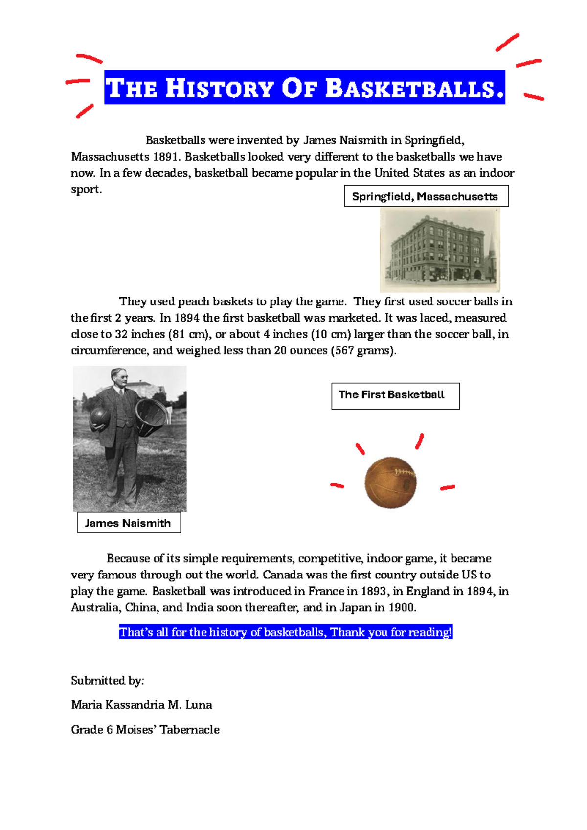 History of Basketballs: From Invention to Global Popularity - Studocu