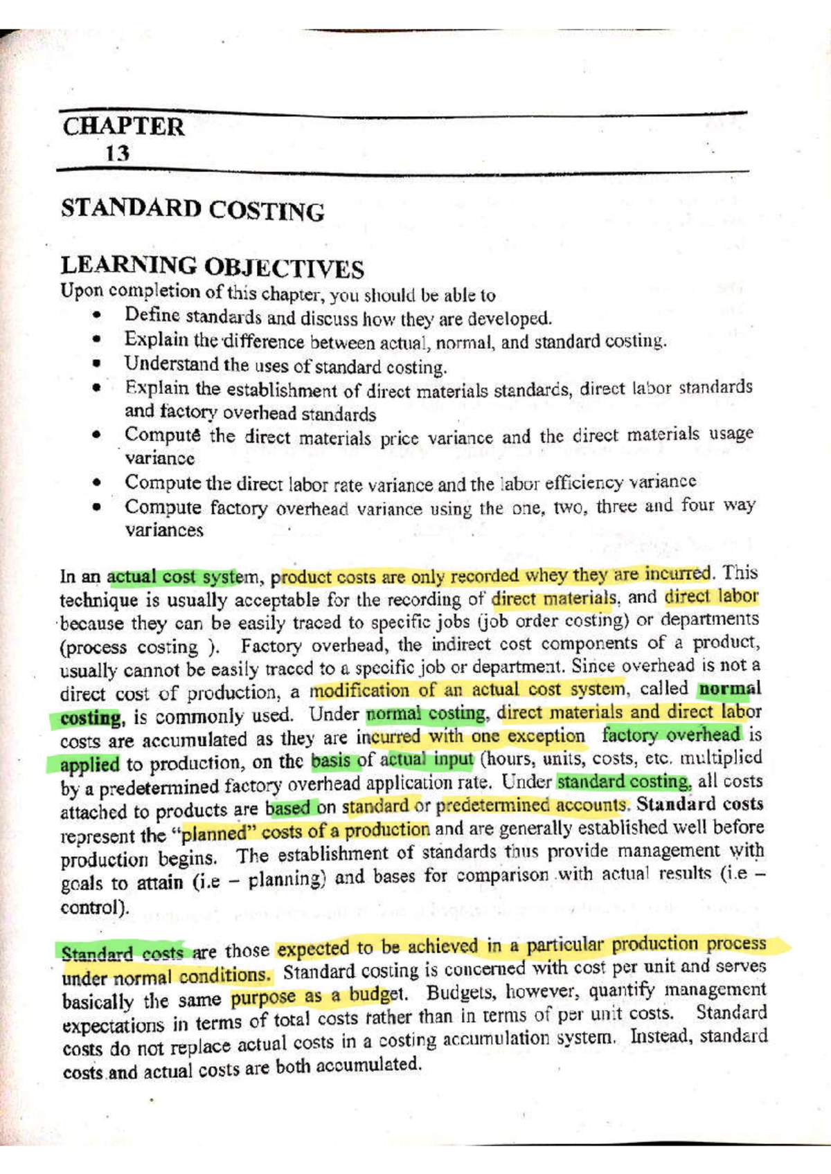 CHAPTER 13: STANDARD COSTING AND VARIANCE ANALYSIS - Studocu