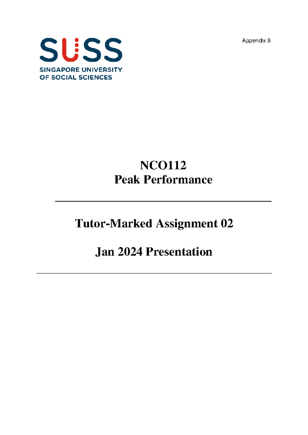 NCO112 TMA02: Peak Performance Strategies Video Assignment Guide - Studocu