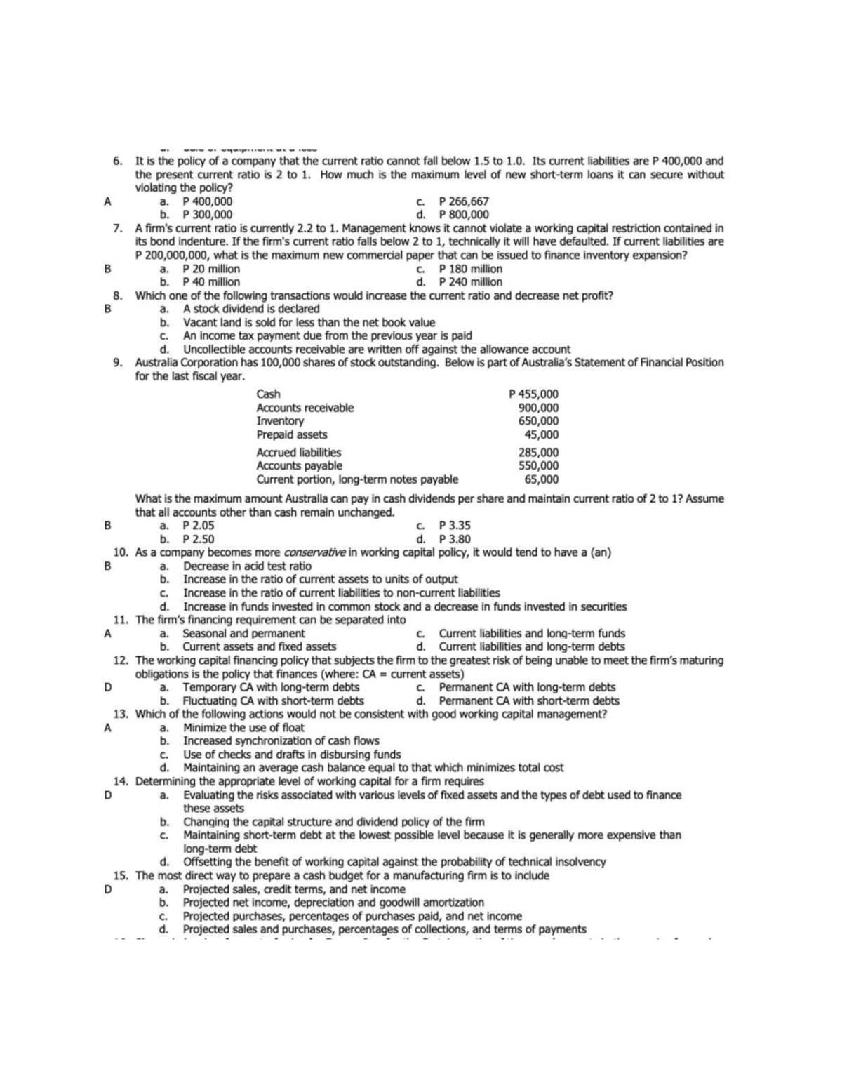 QUIZ 2 - WORKING CAPITAL MANAGEMENT NOTES - Studocu