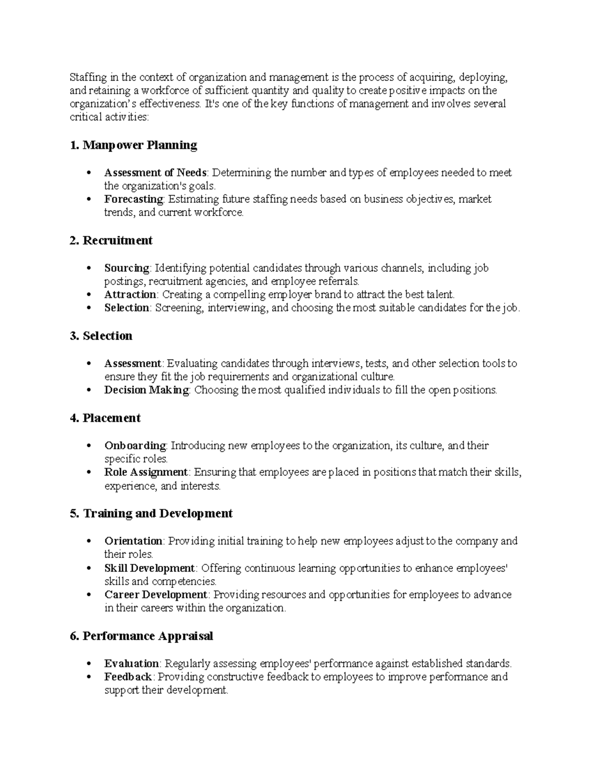 Staffing Strategies and Best Practices in Organizational Management ...