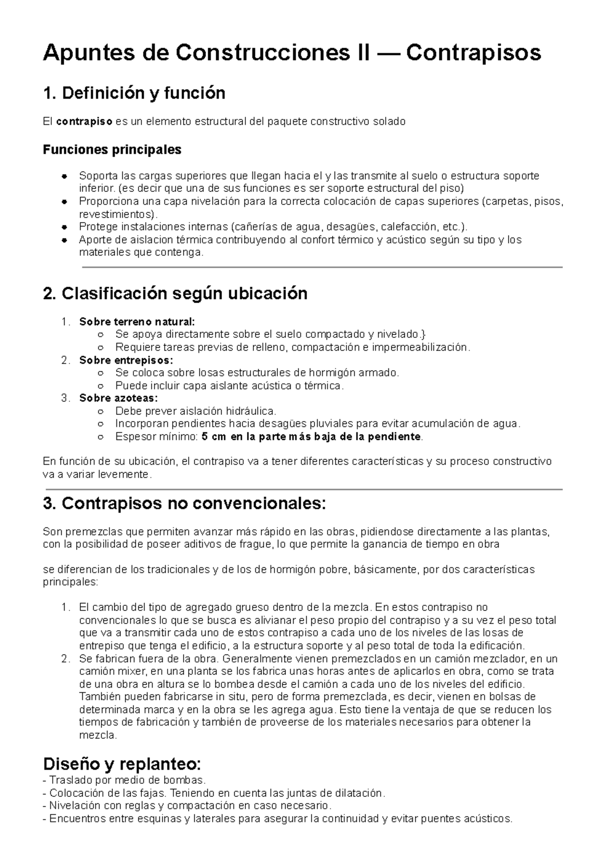 Apuntes de Construcciones II: Contrapisos y Pisos - Definiciones y ...