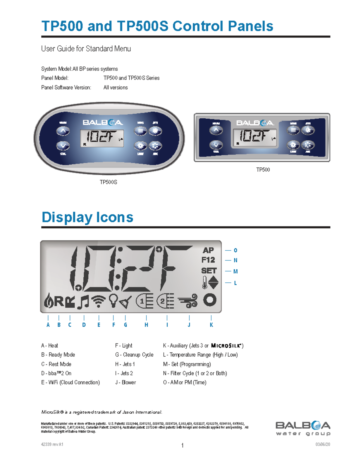 TP500 & TP500S Control Panels User Guide: Standard Menu System - Studocu