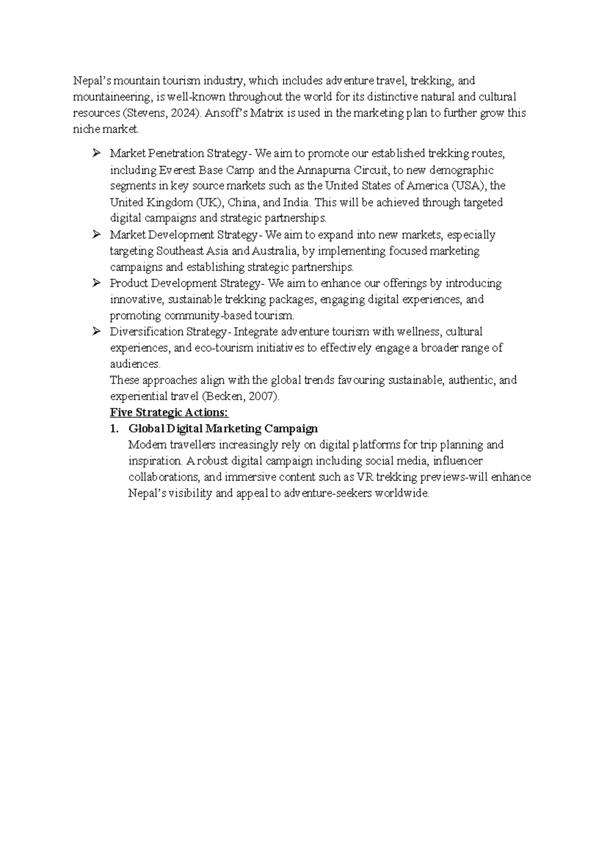 Mountain Tourism Industry: PESTEL & SWOT Analysis for Nepal - Studocu