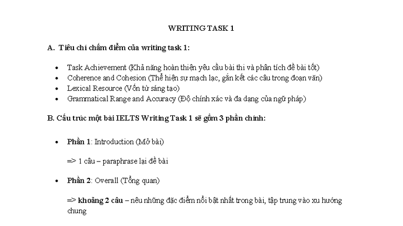 IELTS Writing Task 1: Scoring Criteria and Structure Guide - Studocu