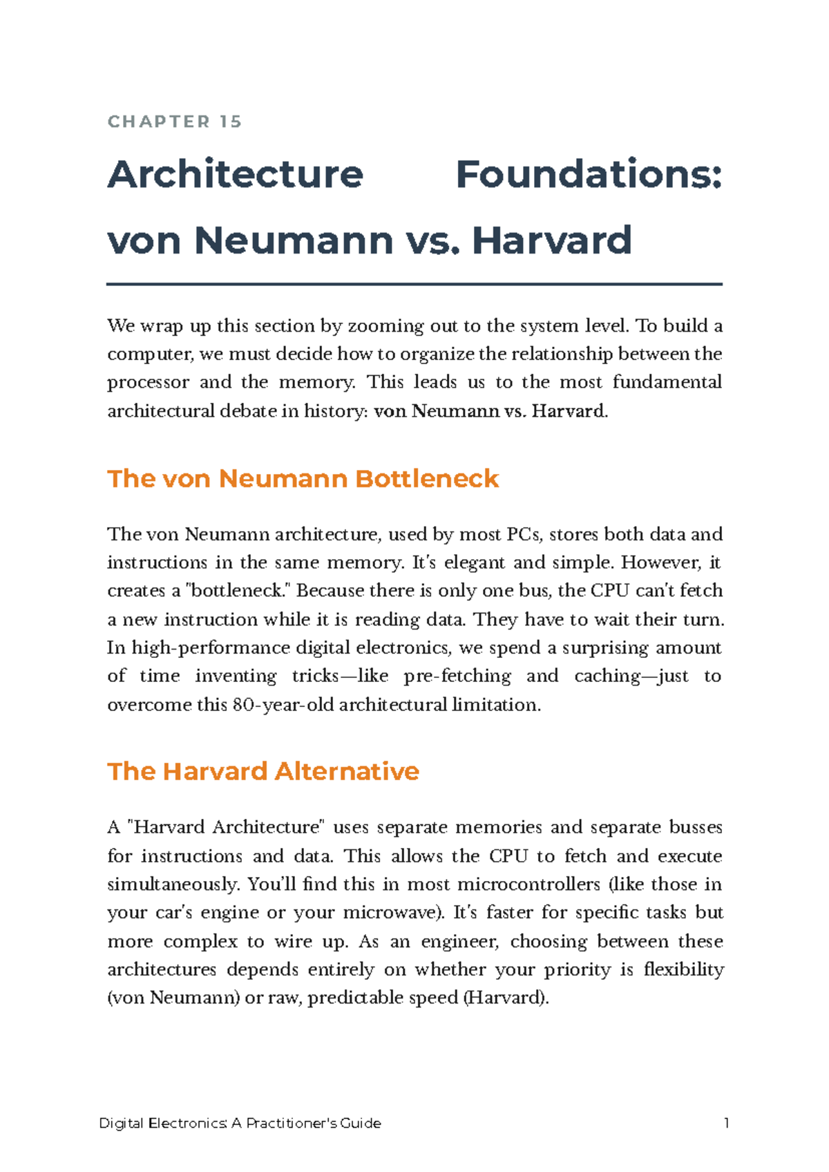 CHAPTER 15: Architecture Foundations - von Neumann vs. Harvard - Studocu