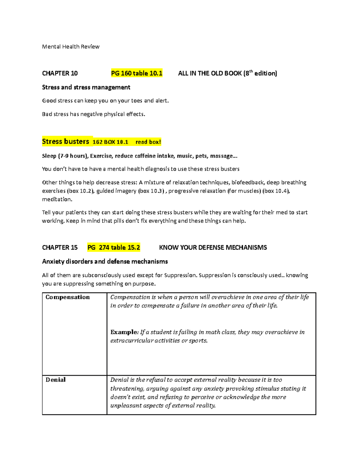 Mental Health Exam 2 Study Guide: Key Concepts and Strategies - Studocu