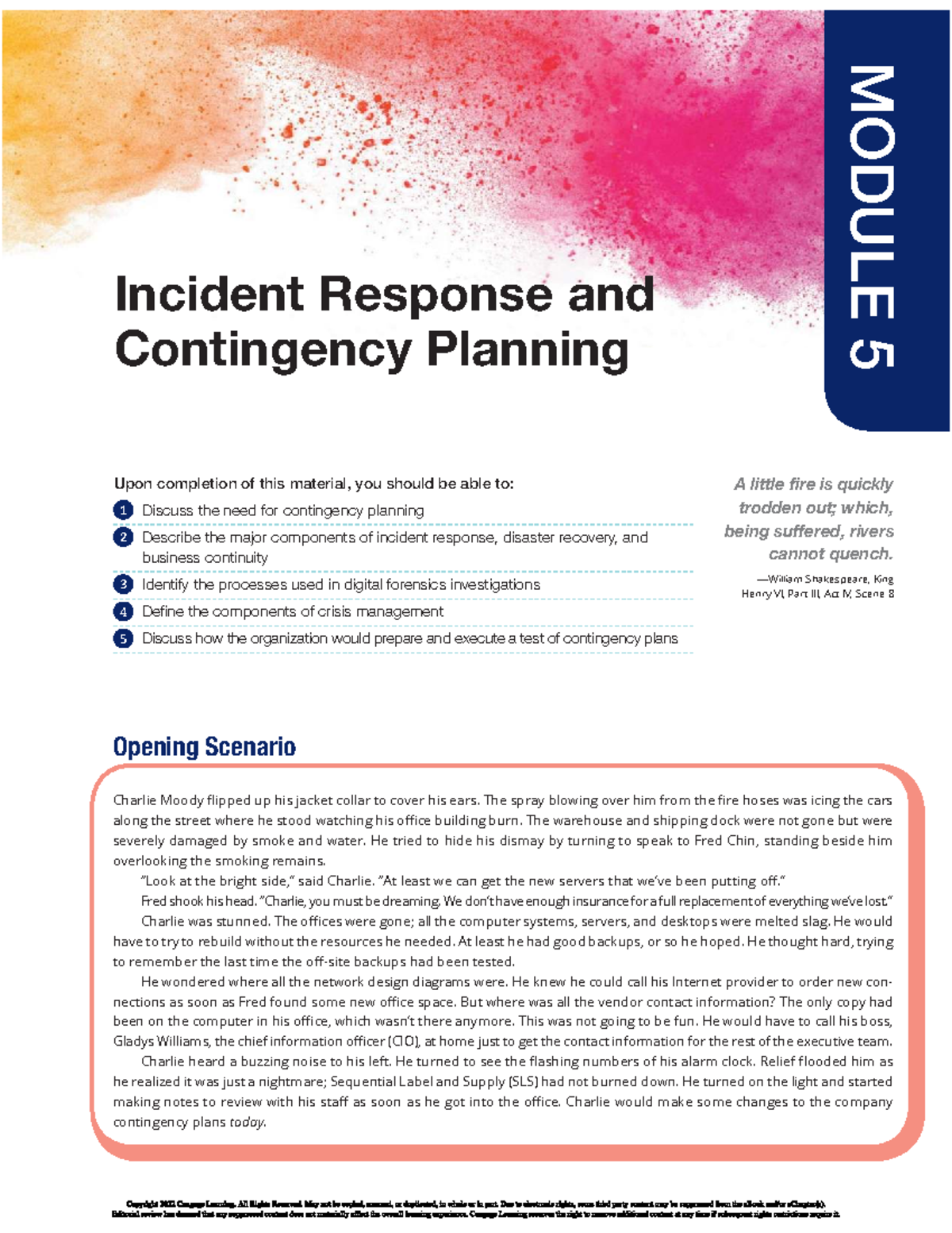 Module 5: Incident Response & Contingency Planning Overview - Studocu