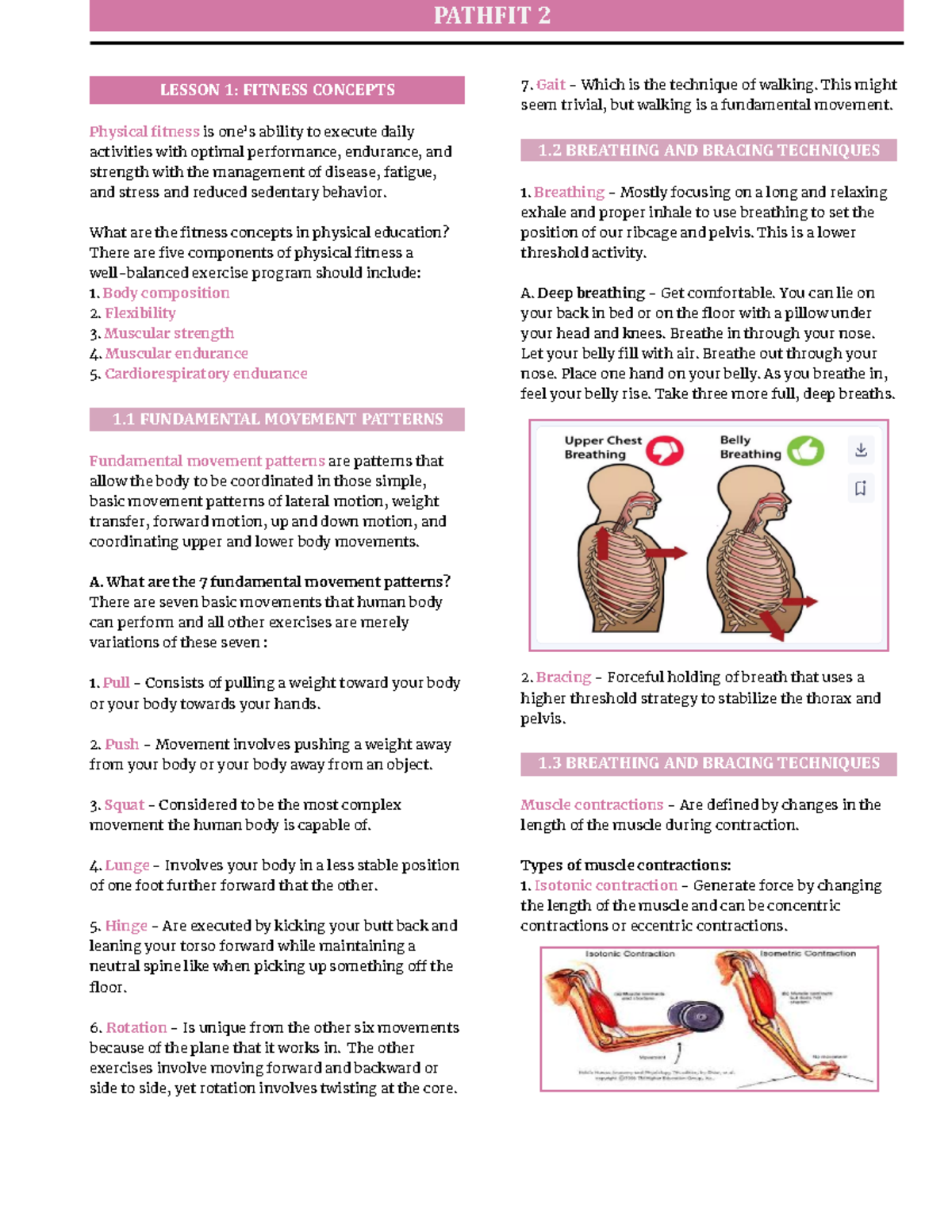 PATHFIT 2 PRELIMS REVIEWER: FITNESS CONCEPTS & MOVEMENT PRINCIPLES ...