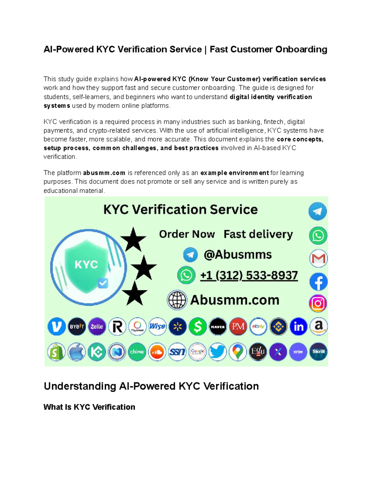 AI-Driven KYC Verification: Fast Customer Onboarding Guide - Studocu
