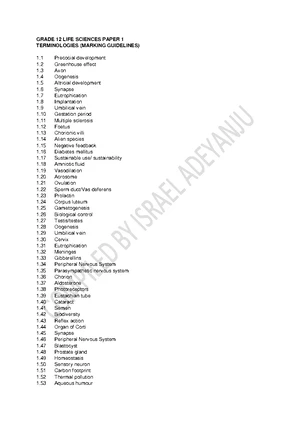 Grade 12 LIFE Sciences Paper 1 Terminologies - GRADE 12 LIFE SCIENCES ...