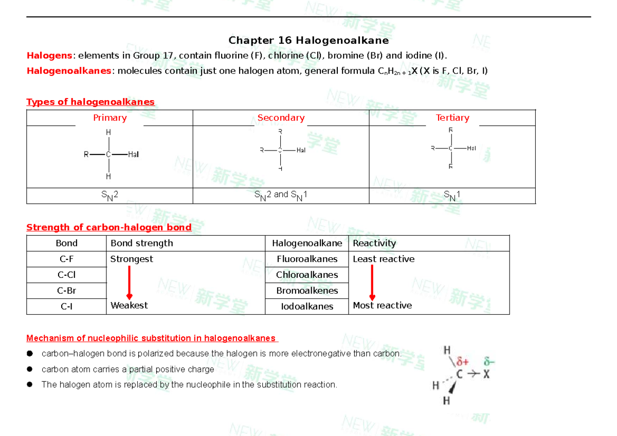 Chapter 16: Halogenoalkanes and Their Reactivity in Organic Chemistry ...