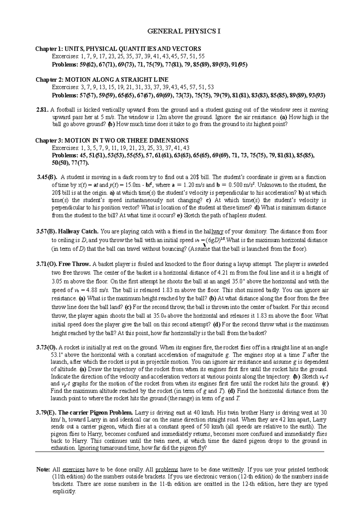 Physics 1 Ex - Lecture notes 1-2 - GENERAL PHYSICS I Chapter 1: UNITS ...