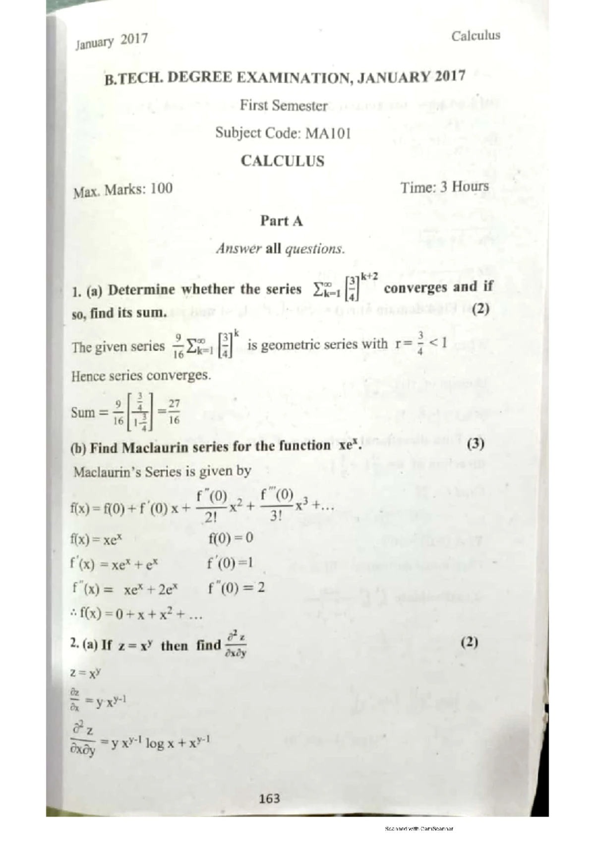 MAT101-QP-4 - Previous Year KTU QUESTION PAPER - 0100MAT Page 1 of 3 ...